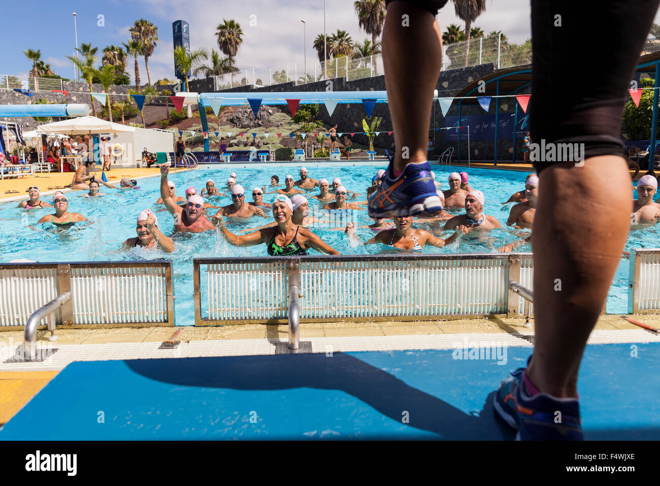 Aquarobics in a swimming pool Stock Photo - Alamy
