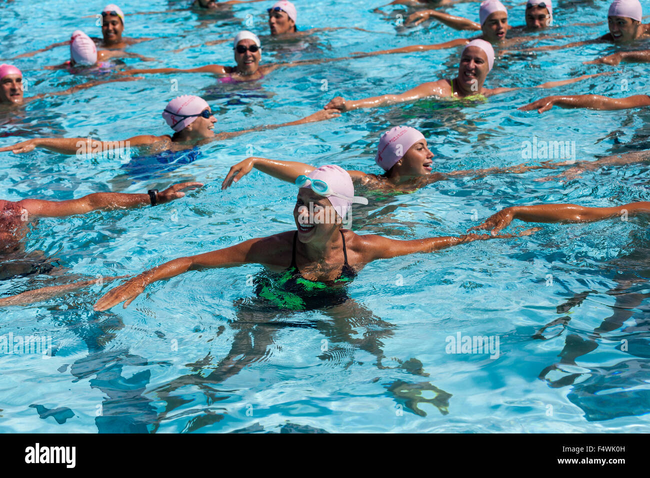 Aquarobics in a swimming pool Stock Photo - Alamy