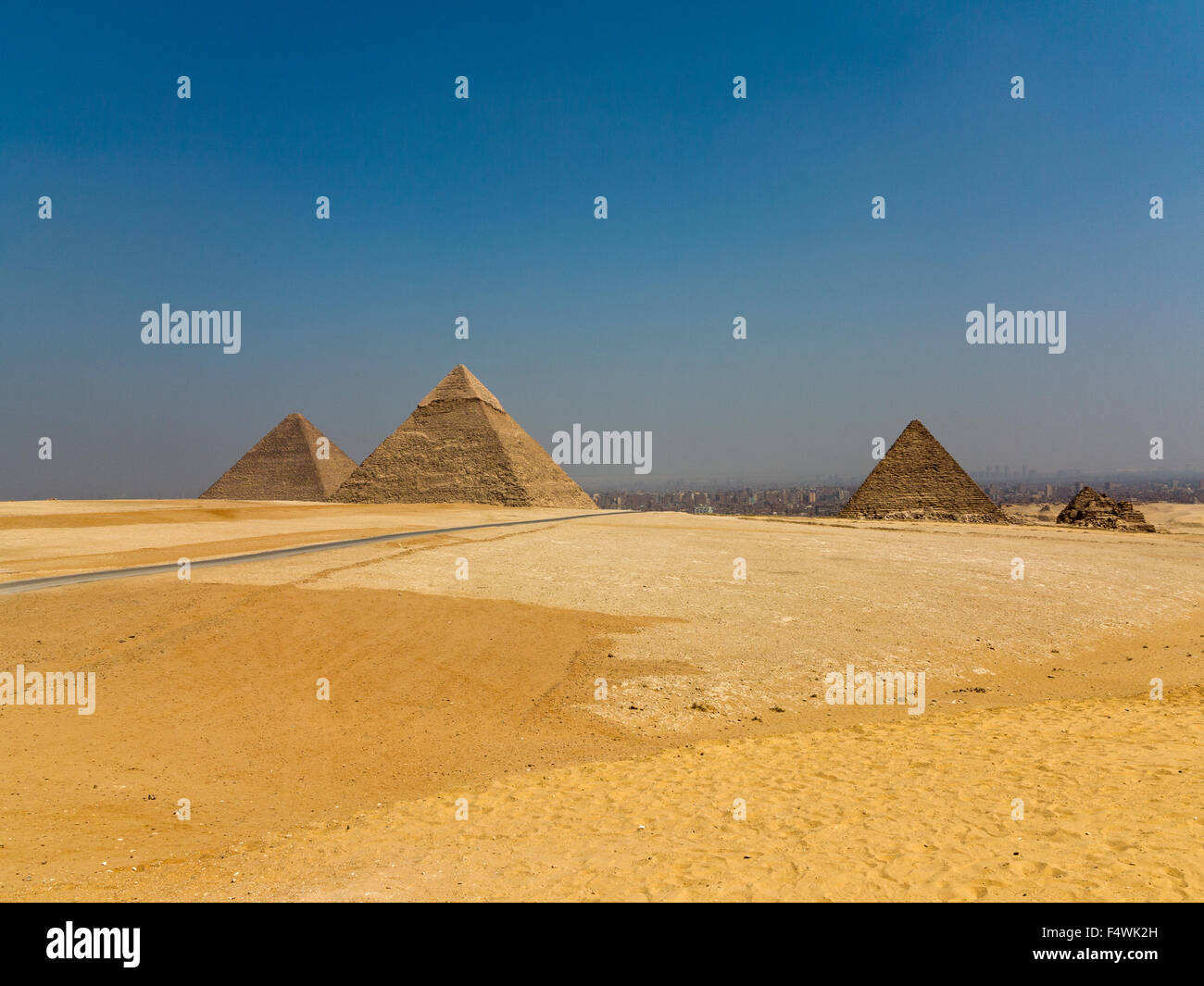 Panorama of the Great Pyramids of Giza taken from view point in the ...