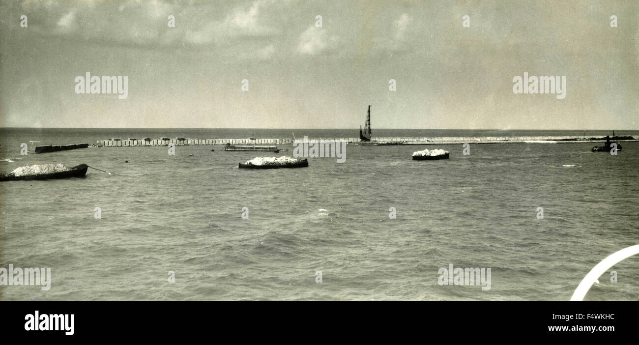 Construction of the port of Durres, Albania Stock Photo - Alamy