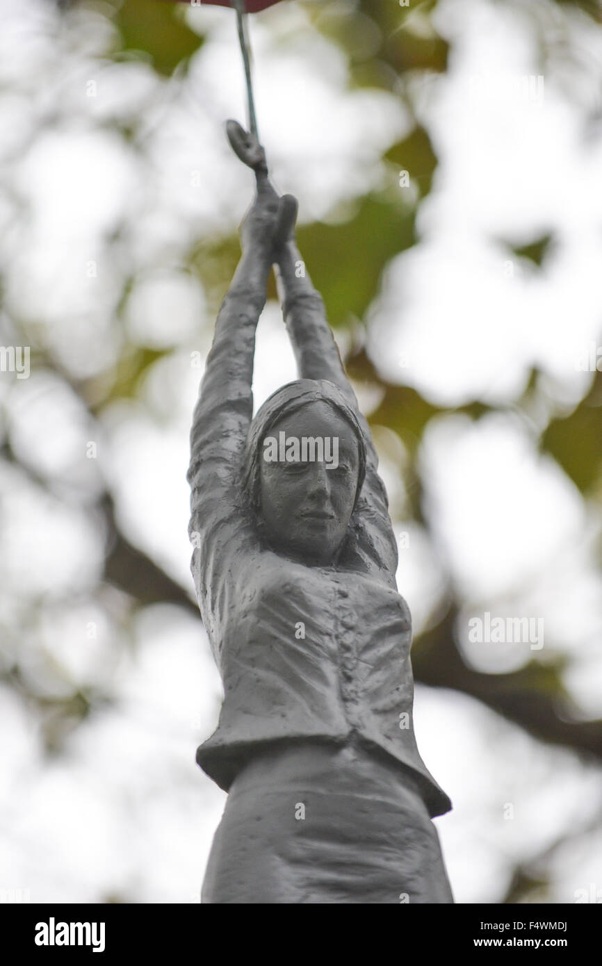 Art sculpture Installation of sculptures in Leicester Square, 'Swept Up ...