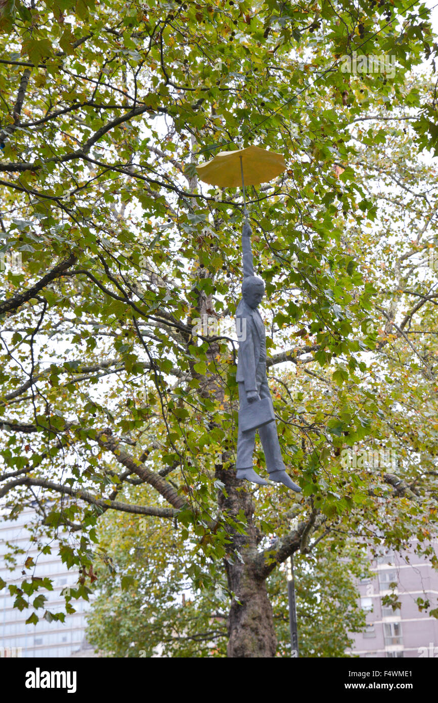 Art sculpture Installation of sculptures in Leicester Square, 'Swept Up ...
