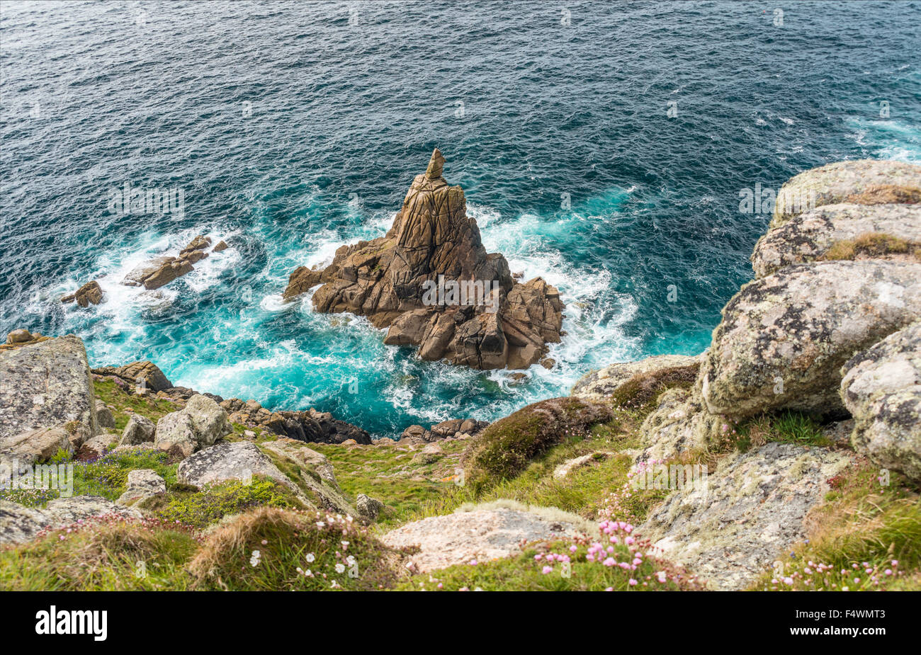 Scenic coastal landscape at Lands End, Cornwall, England, UK Stock ...