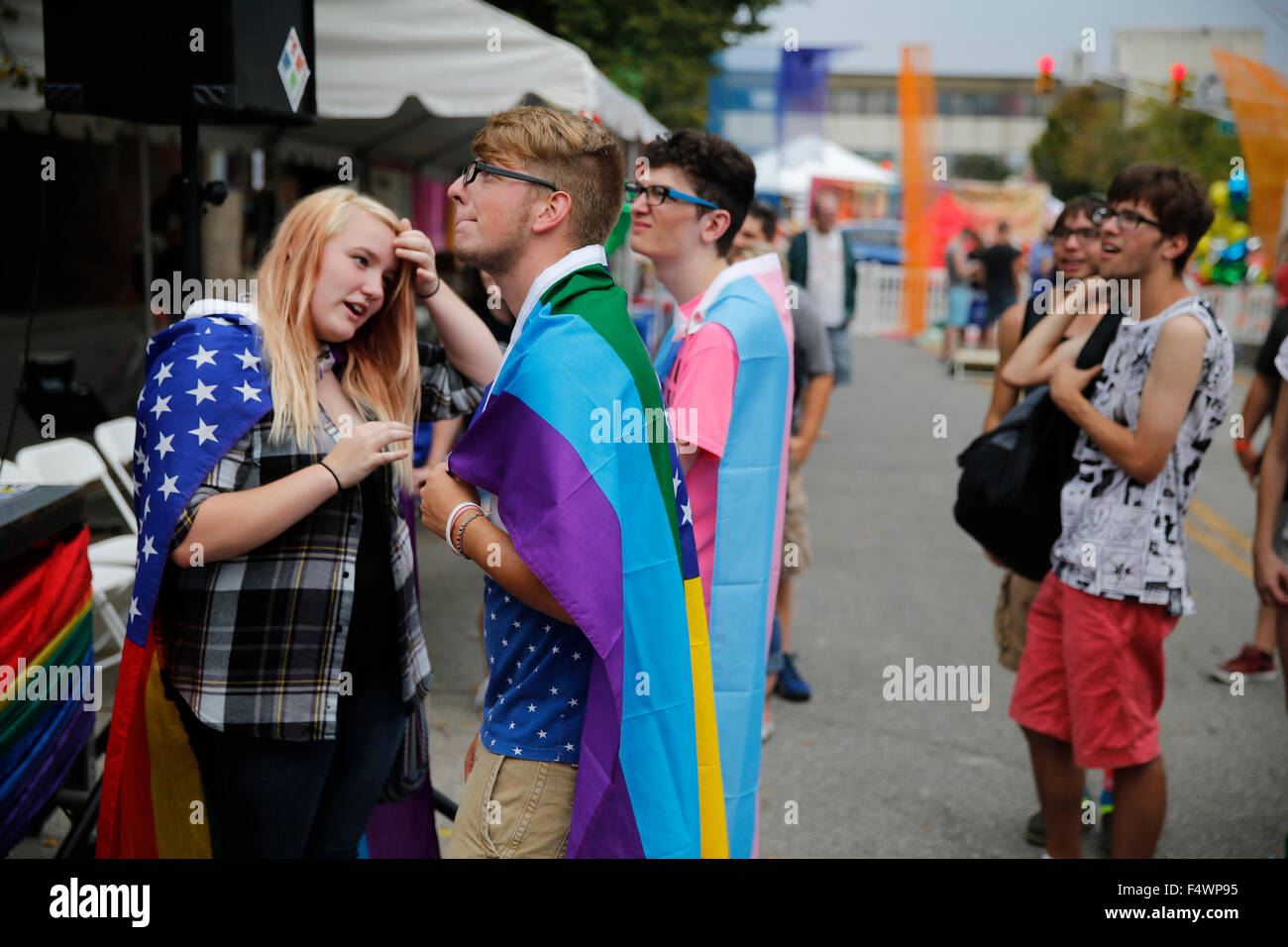 during the Summer Pride Fest in Bloomington, Indiana Stock Photo - Alamy
