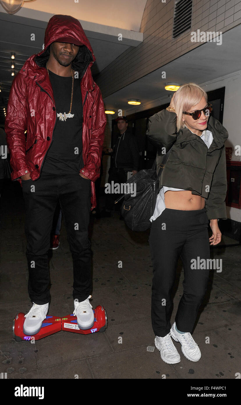 Lily Allen leaving a private screening at The Picture House with Rapper ...