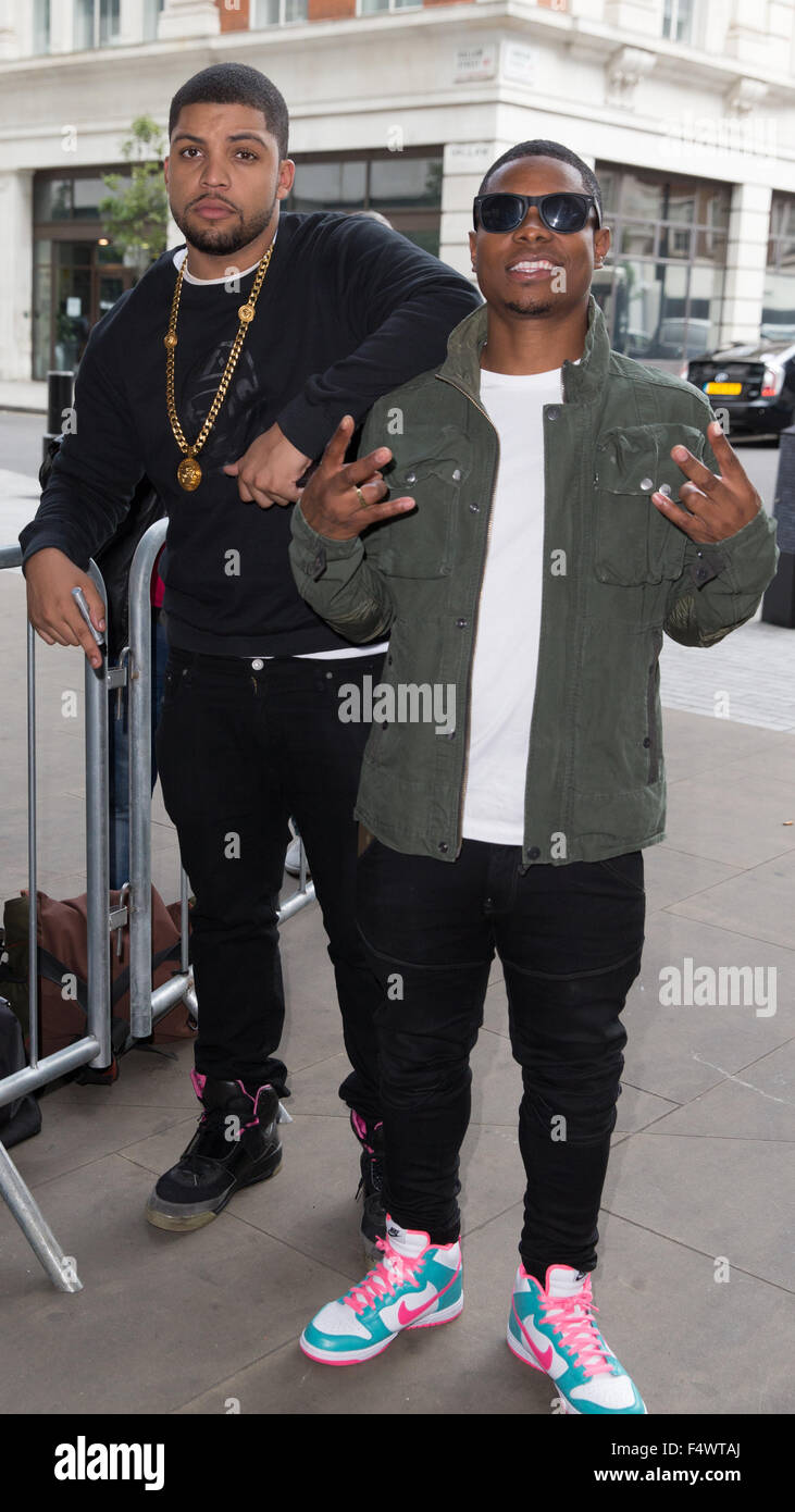 O'Shea Jackson Jr and Jason Mitchell arriving at the BBC Radio 1 ...