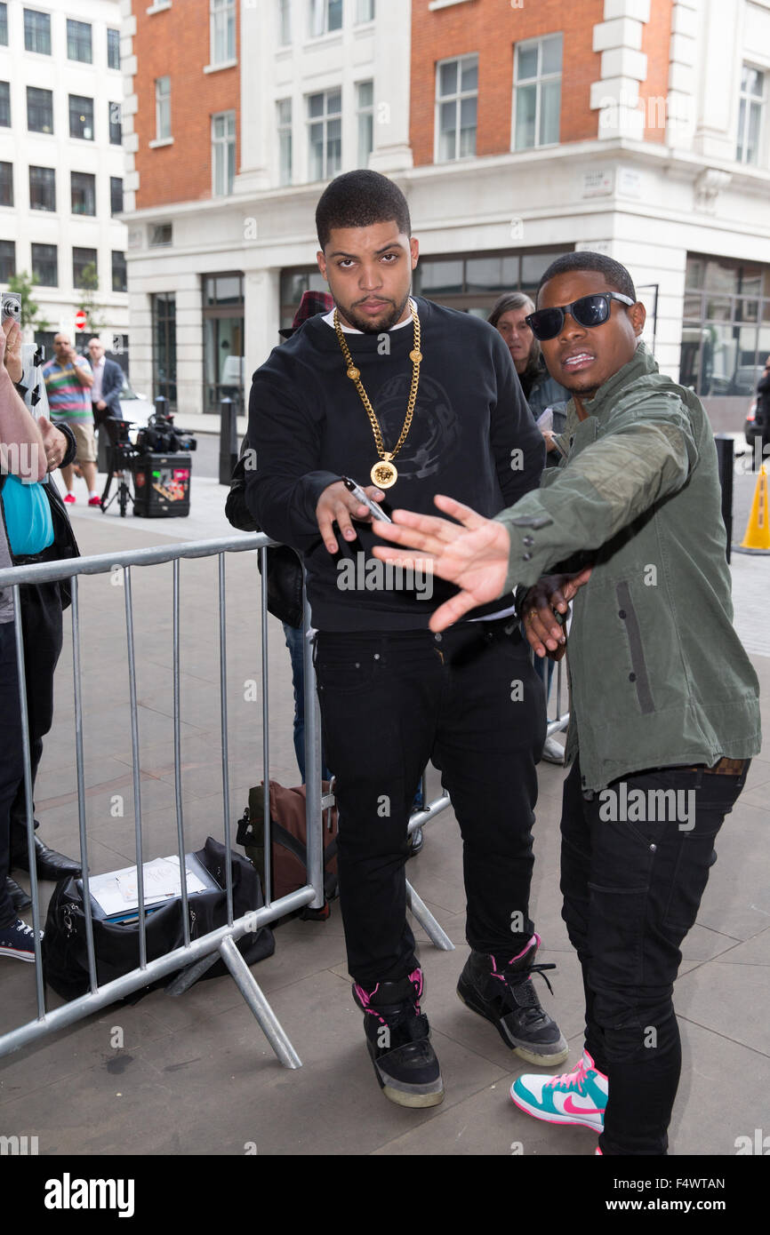 O'Shea Jackson Jr and Jason Mitchell arriving at the BBC Radio 1 ...