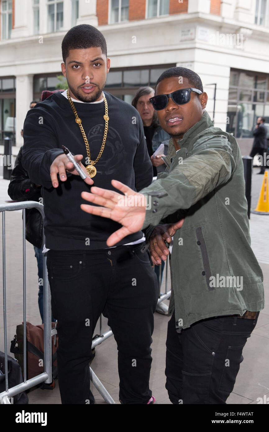 O'Shea Jackson Jr and Jason Mitchell arriving at the BBC Radio 1 ...
