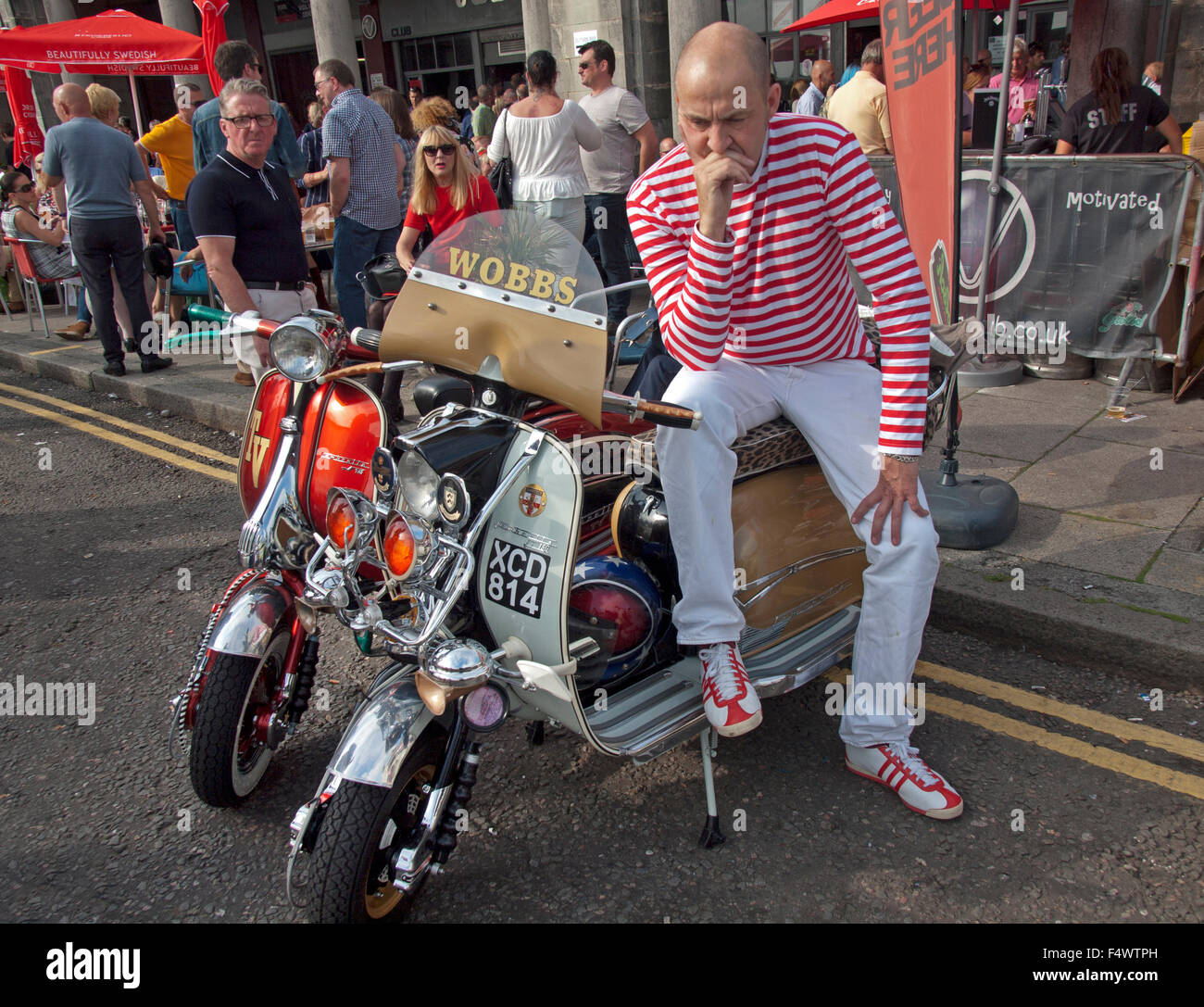 A gathering of mods in Brighton Stock Photo - Alamy