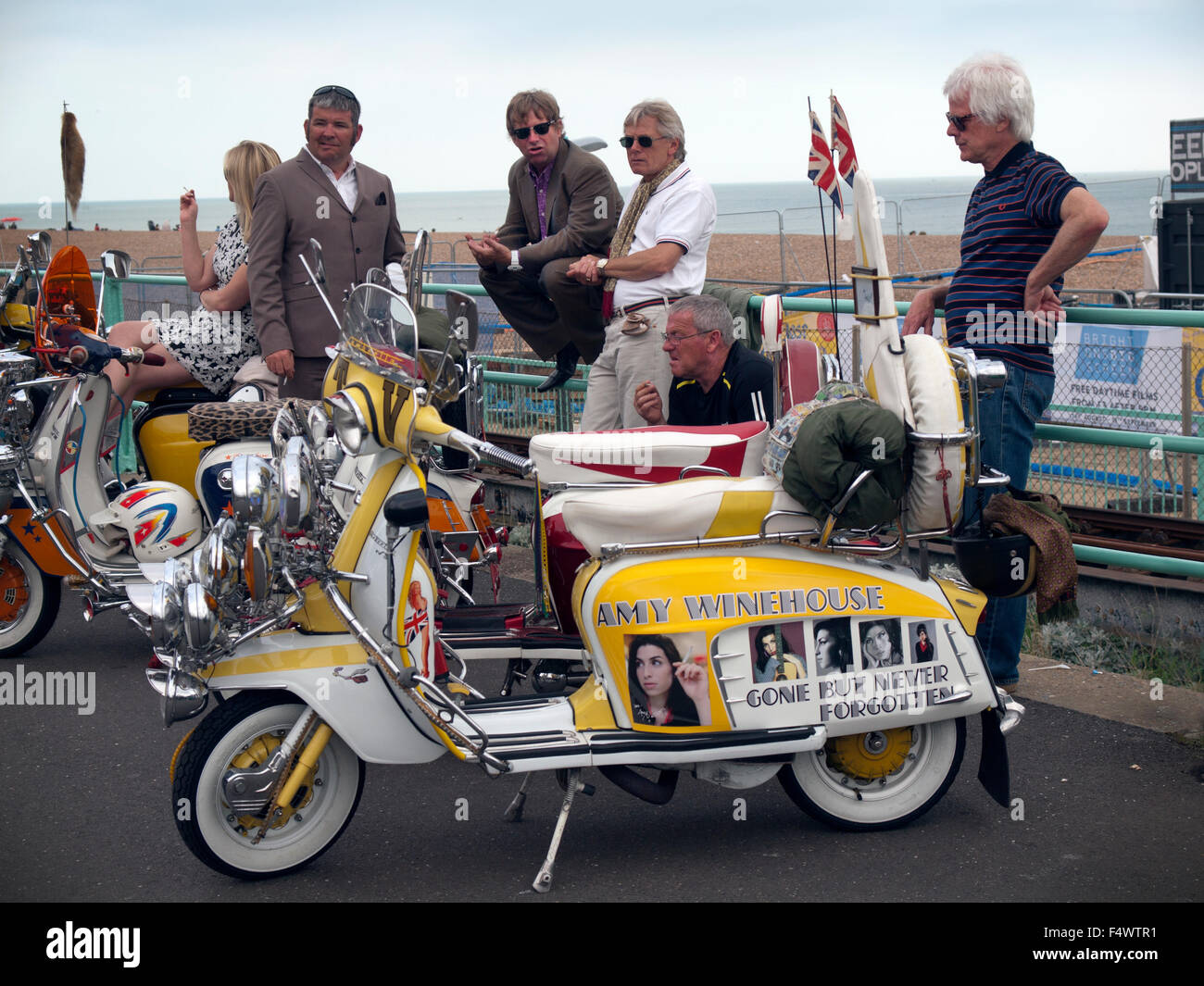 A gathering of mods in Brighton Stock Photo - Alamy