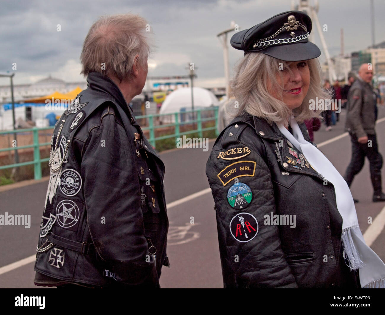 A gathering of Rockers in Brighton Stock Photo - Alamy
