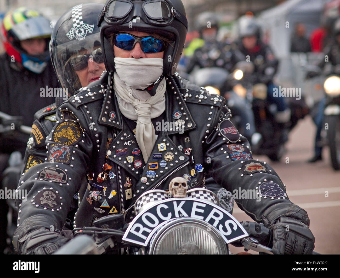 Uk Biker Rocker Motorcycle Bike Leather Jacket High Resolution Stock ...