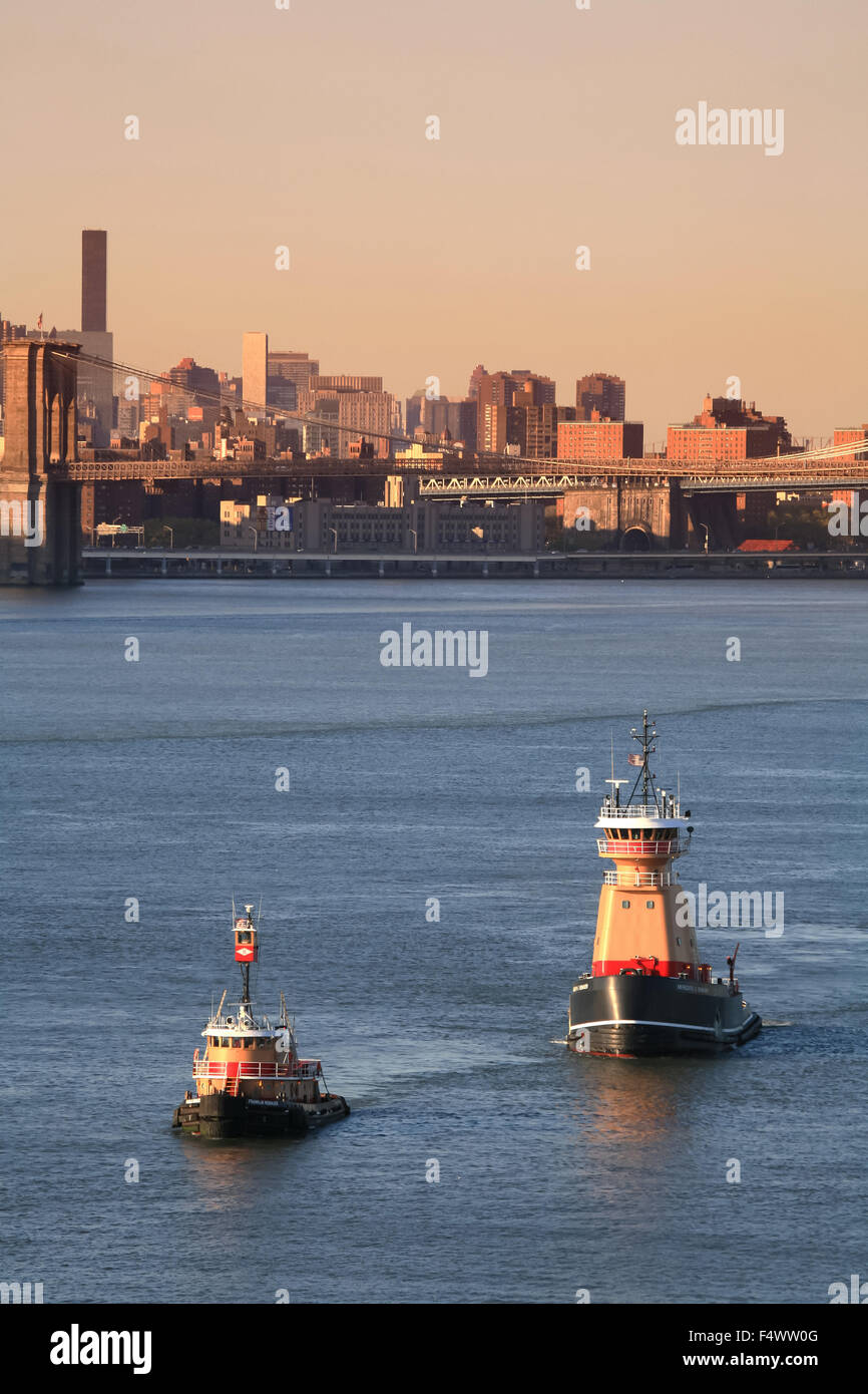 A Meredith C. Reinauer tugboat and a Franklin Reinauer tugboat sailing ...