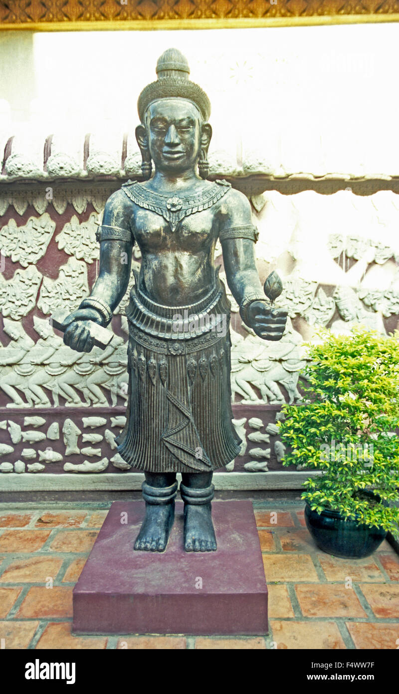Cambodia, Khmer Temple Statue, Phnom Penh, Southeast Asia Stock Photo ...