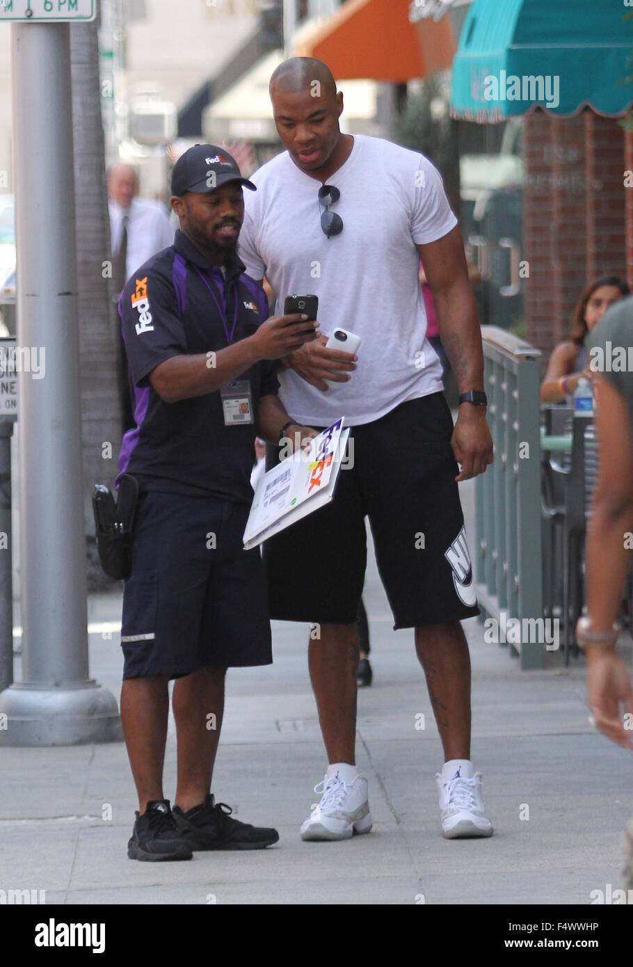Former NBA star and FOX Sports analyst Corey Maggette poses for photos ...