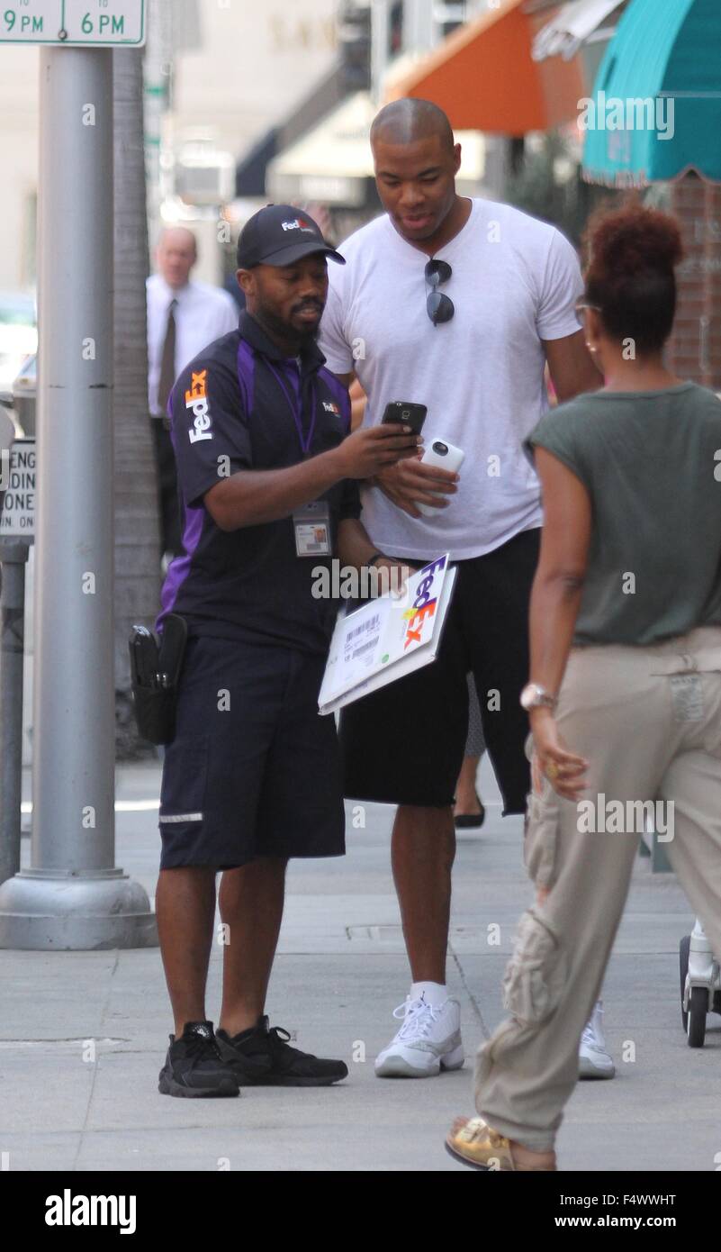 Former NBA star and FOX Sports analyst Corey Maggette poses for photos ...