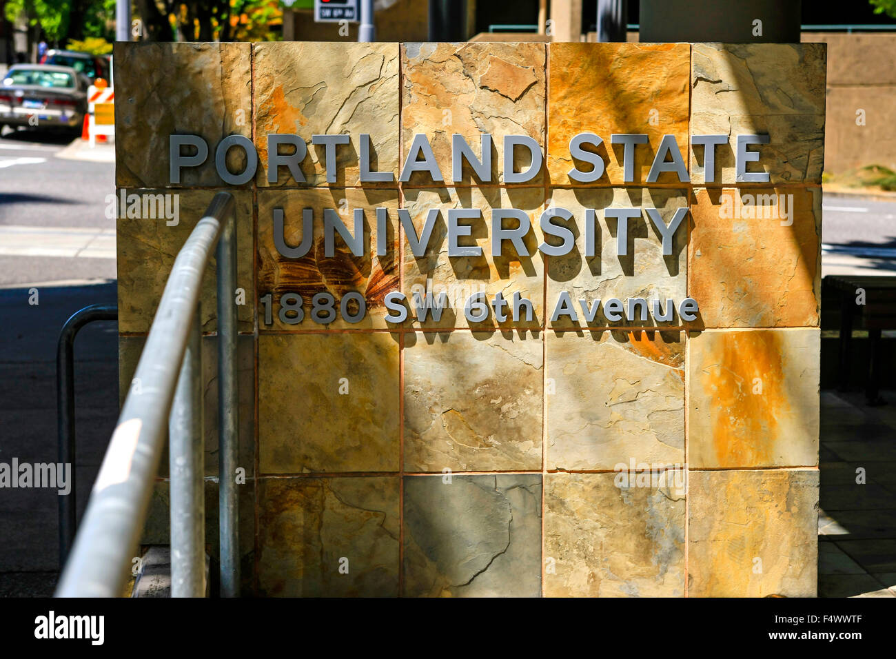 Portland State University lettering outside the building at 1880 SW 6th ...