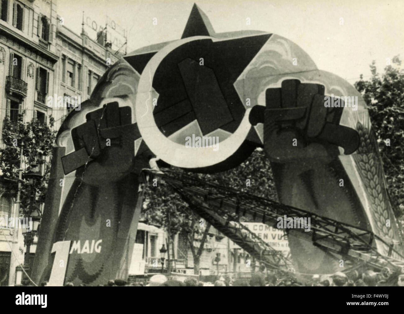 Demonstration of the Spanish Communist Popular Front in Madrid, Spain ...