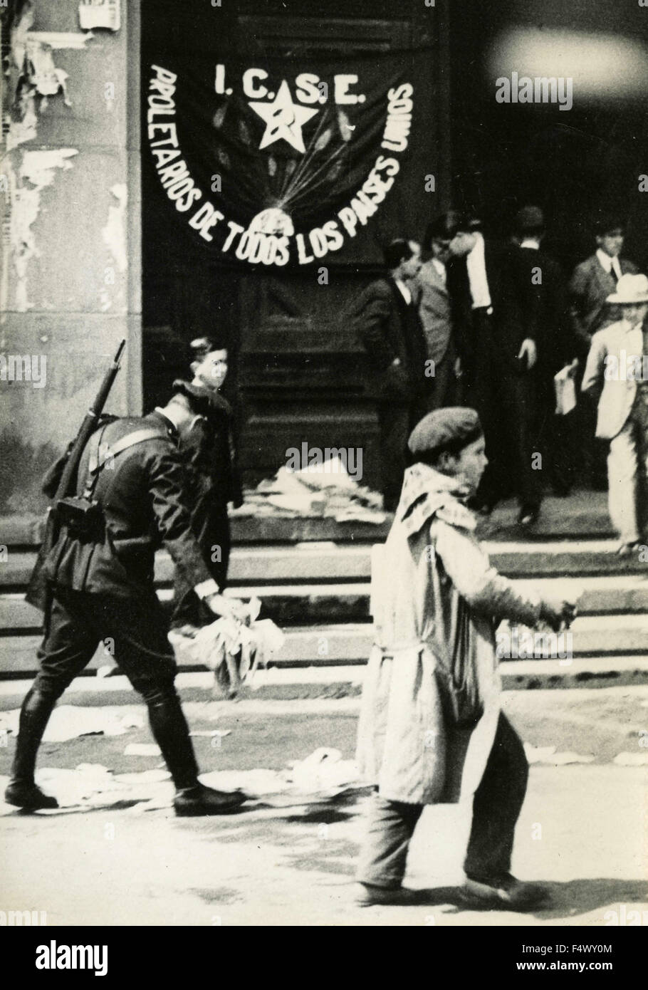 Demonstration of the Spanish Communist Popular Front in Madrid, Spain ...