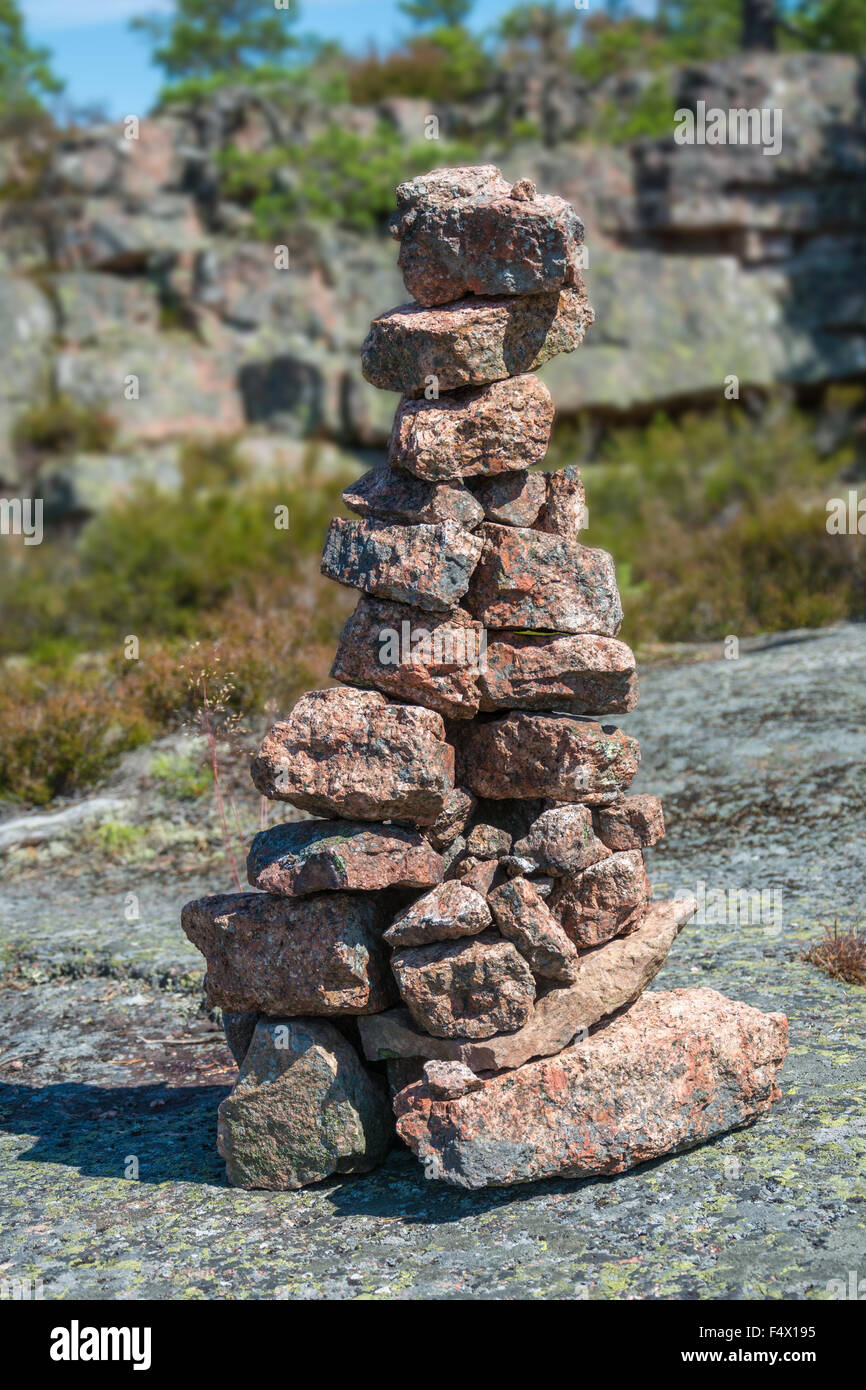 Stack of stones in the nature Stock Photo - Alamy