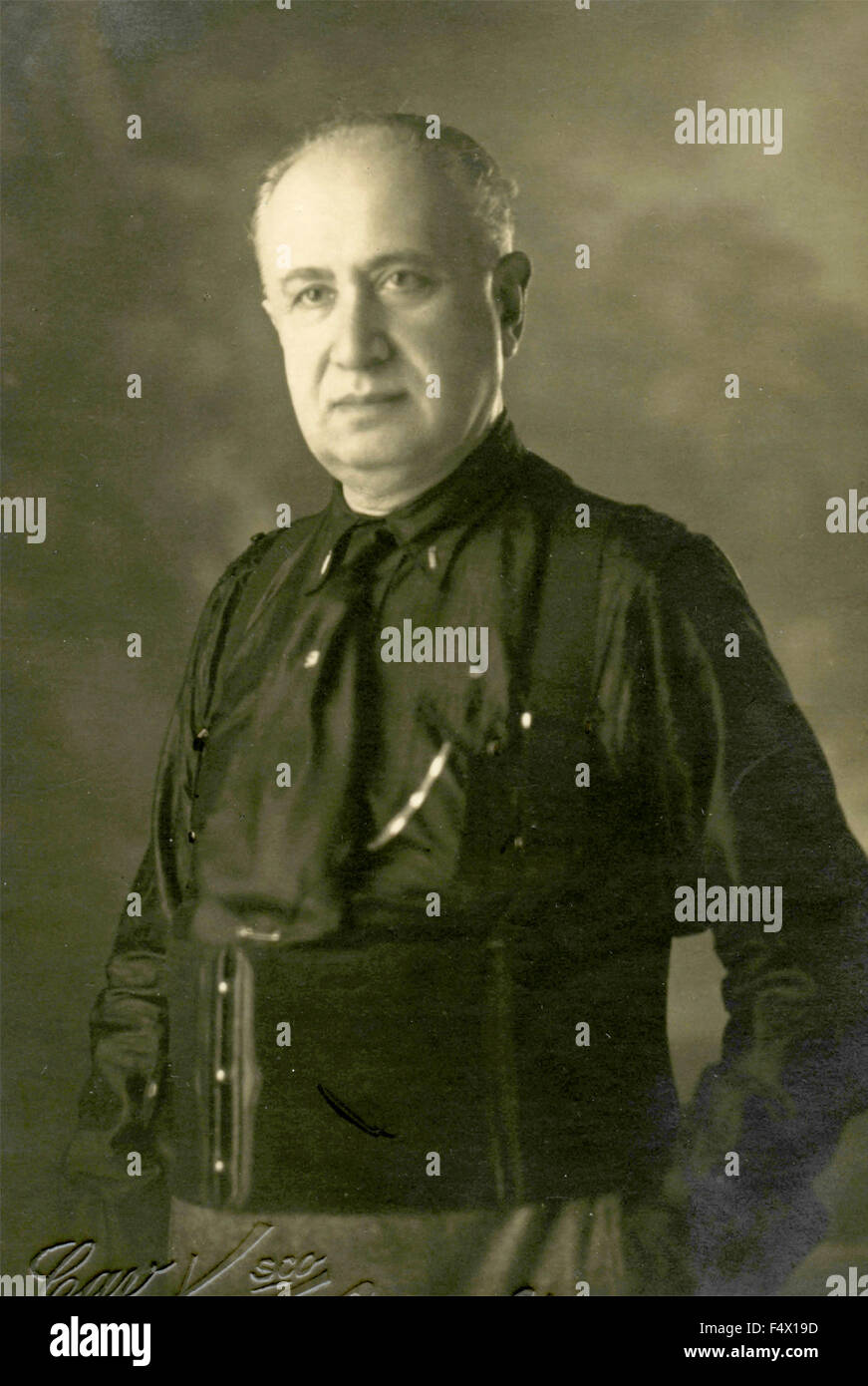 A middle-aged man with the black Fascist uniform, Italy Stock Photo - Alamy