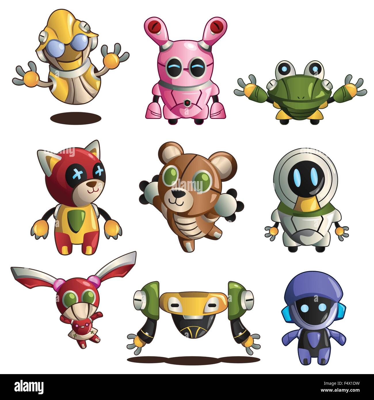 A vector illustration of different robot icon sets Stock Vector Image ...