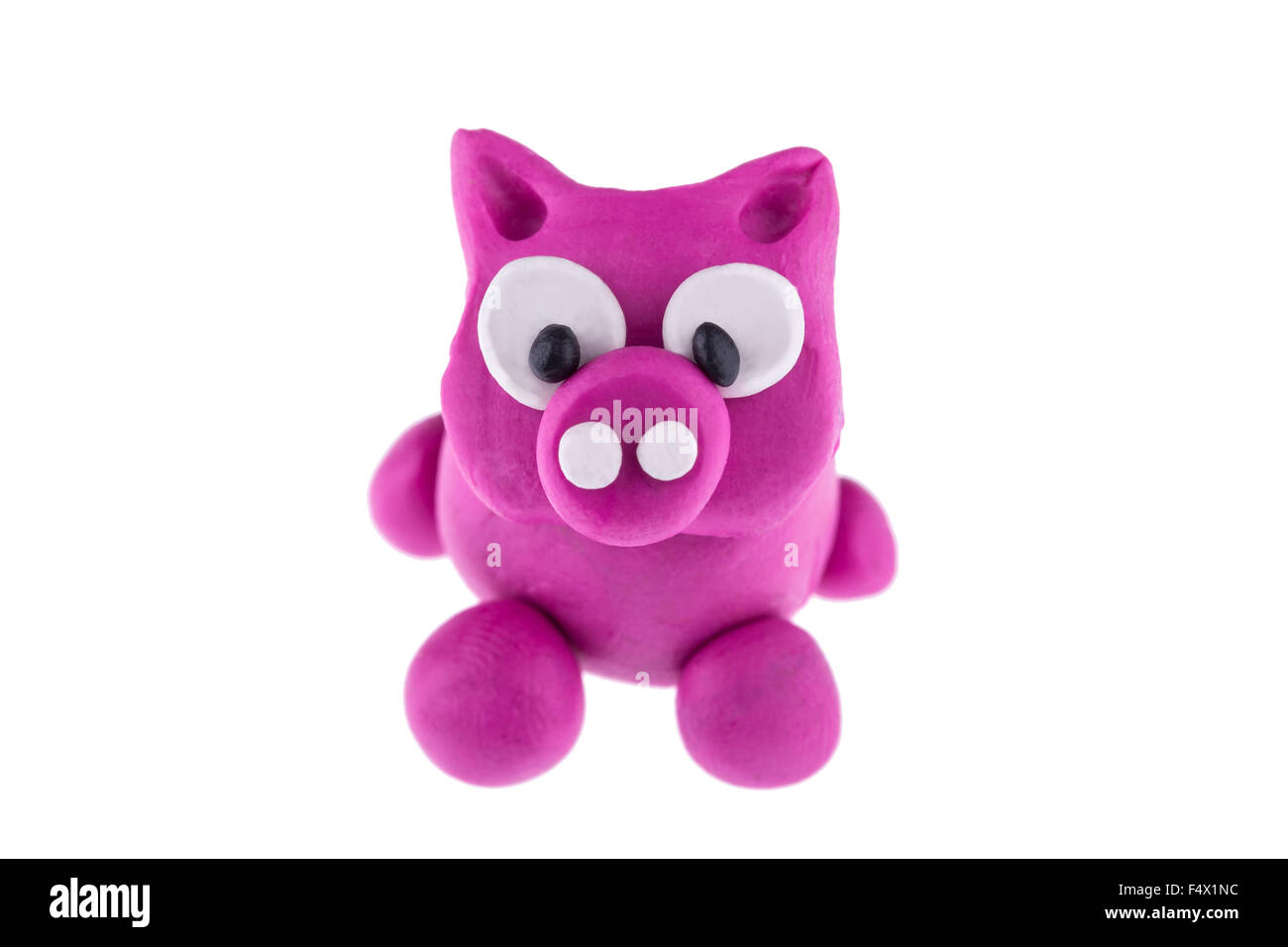 Pig from plasticine isolated on white background Stock Photo - Alamy