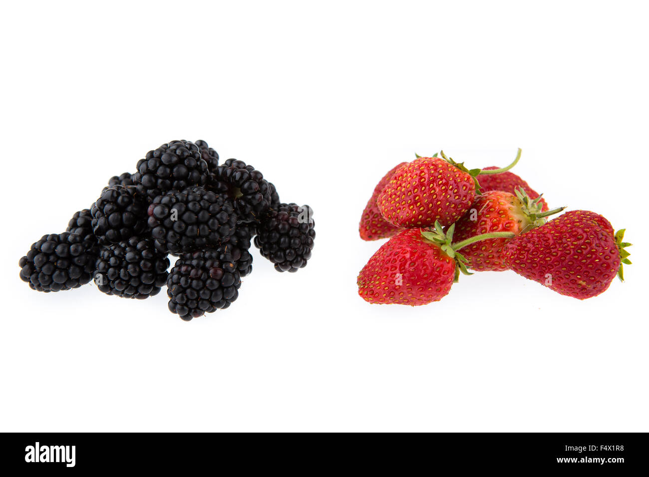 Blackberry and strawberry isolated on white background Stock Photo - Alamy