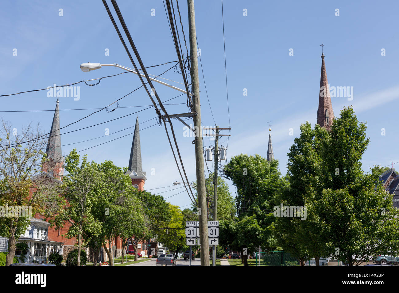 Palmyra, New York State, only town in USA with a church on all 4 ...