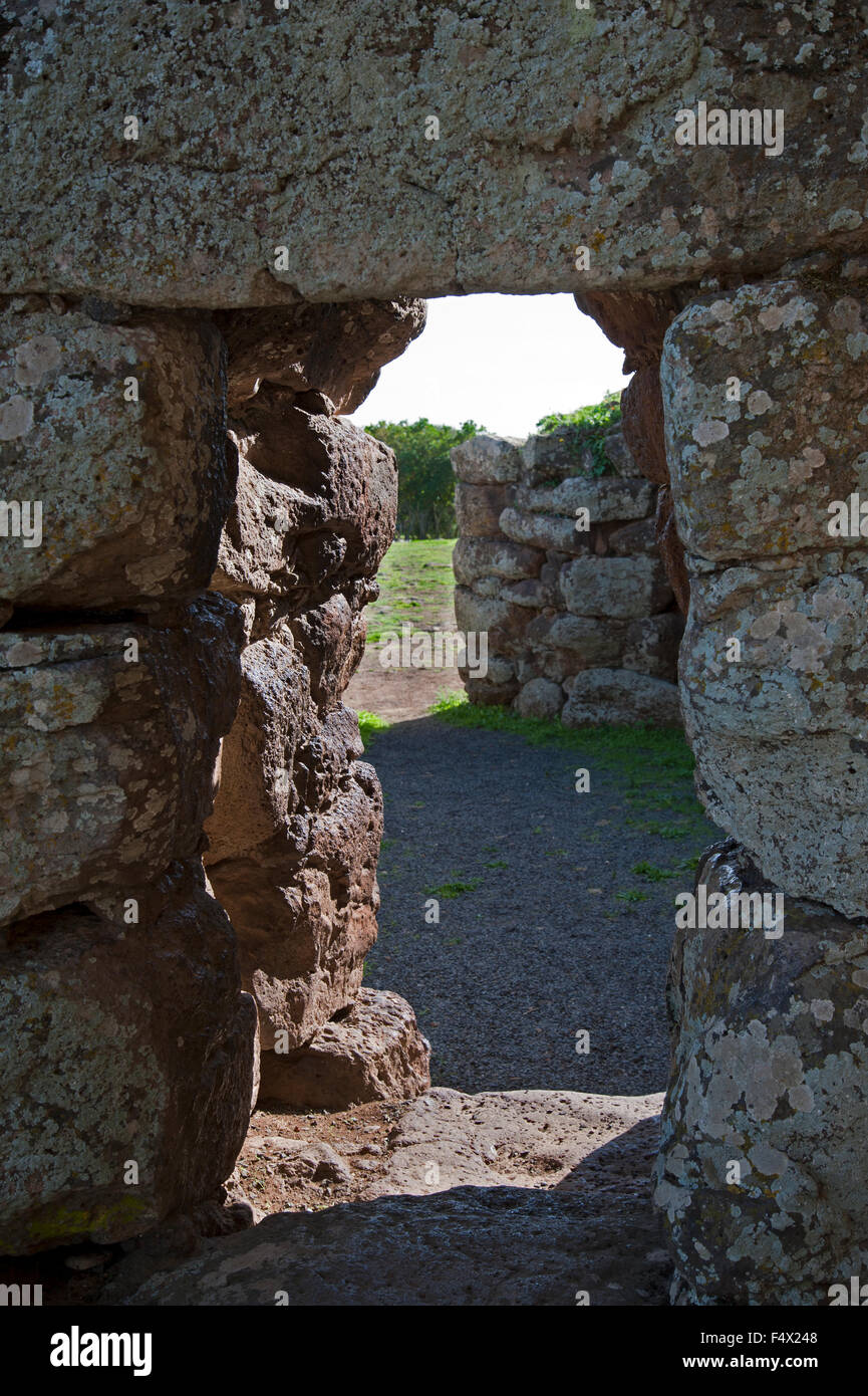 Abbasanta,Sardinia,Italy,10/2015.View of ancient Nuraghe Losa old tower ...