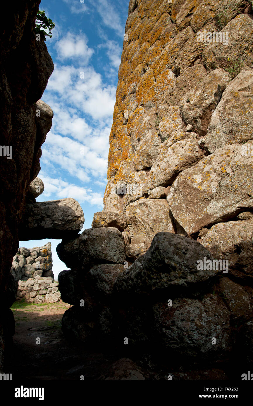 Abbasanta,Sardinia,Italy,10/2015.View of ancient Nuraghe Losa old tower ...