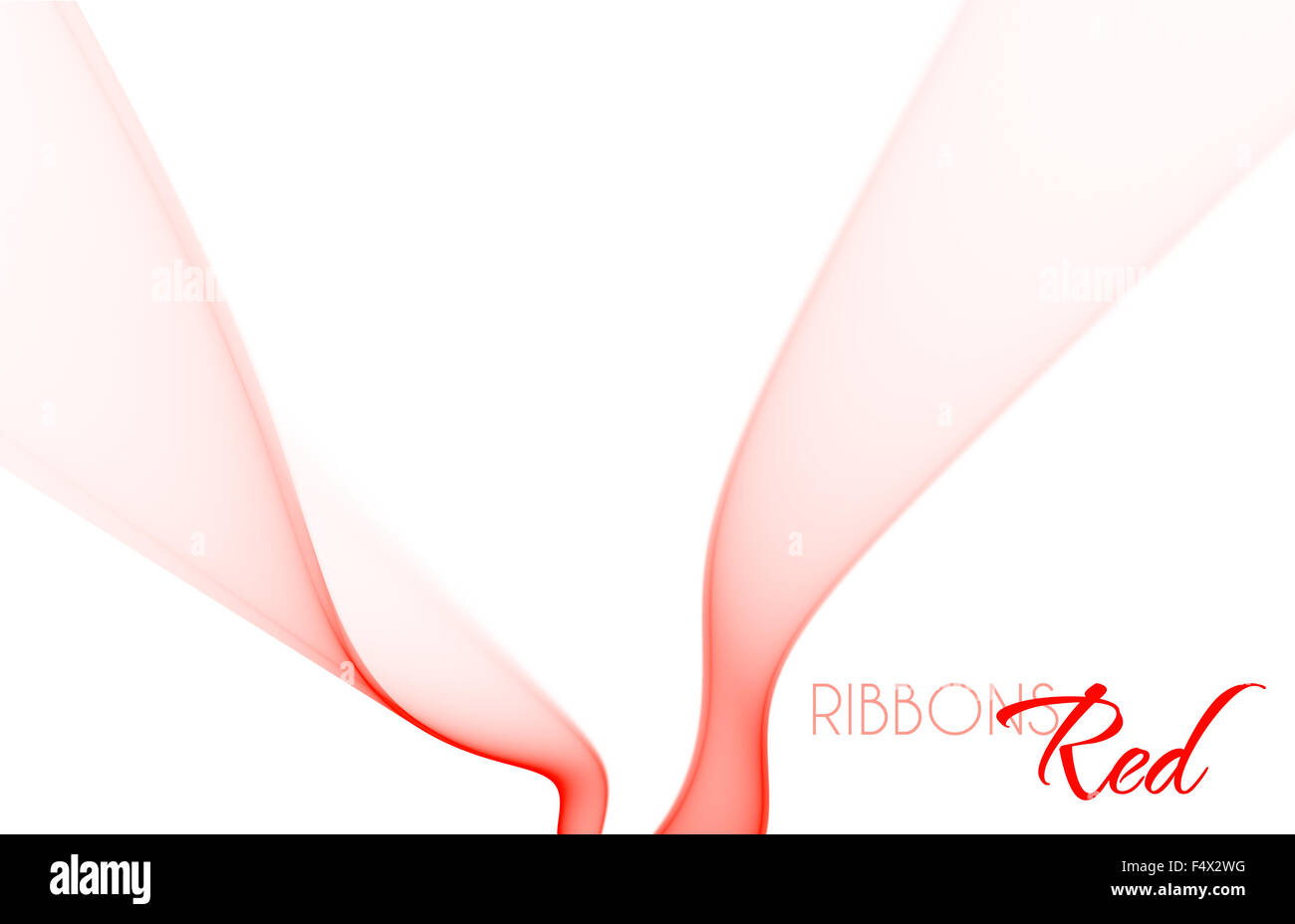 Red ribands on white. Template with translucent ribbons Stock Photo - Alamy