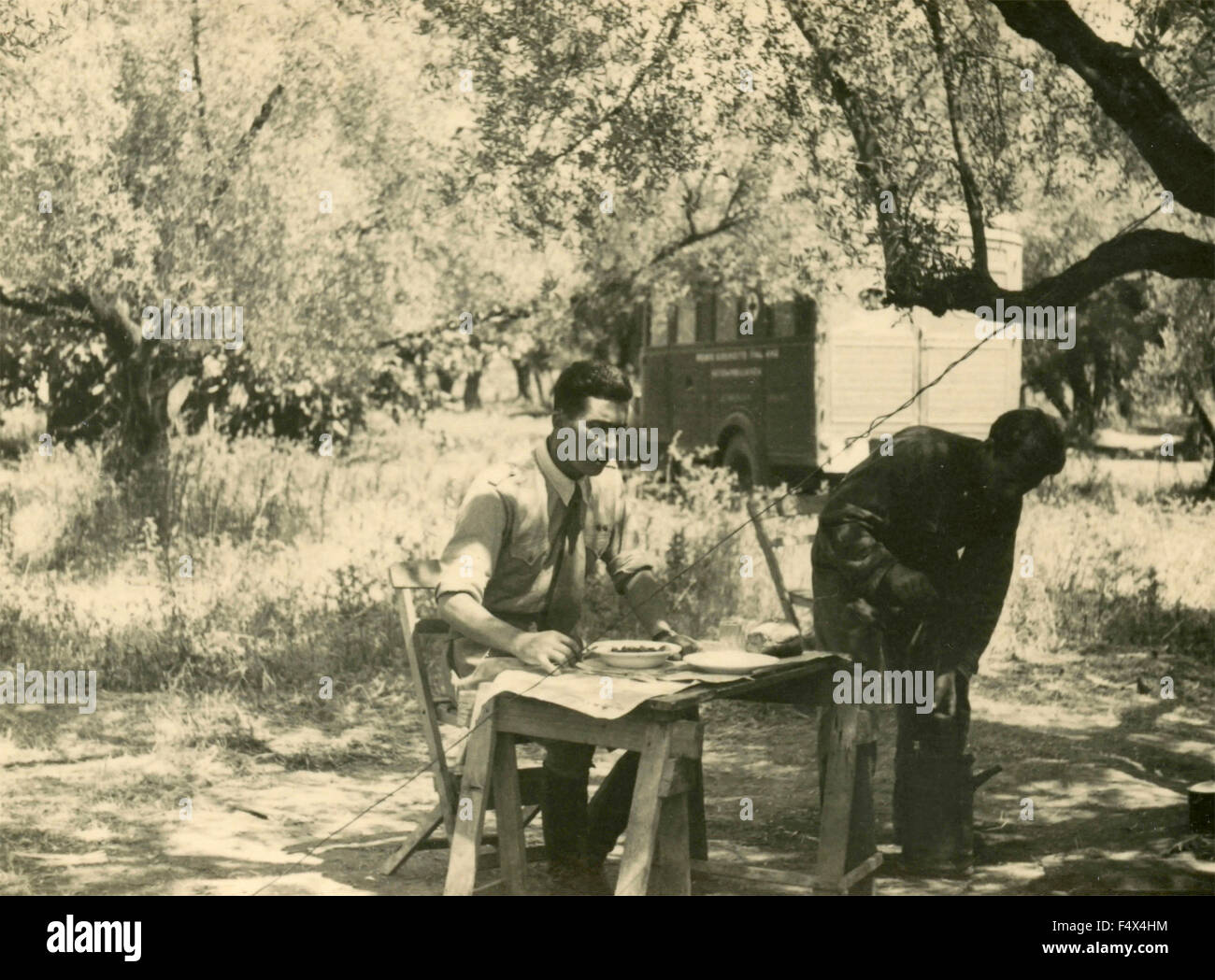 Two doctors of the Italian Army in Albania Stock Photo - Alamy