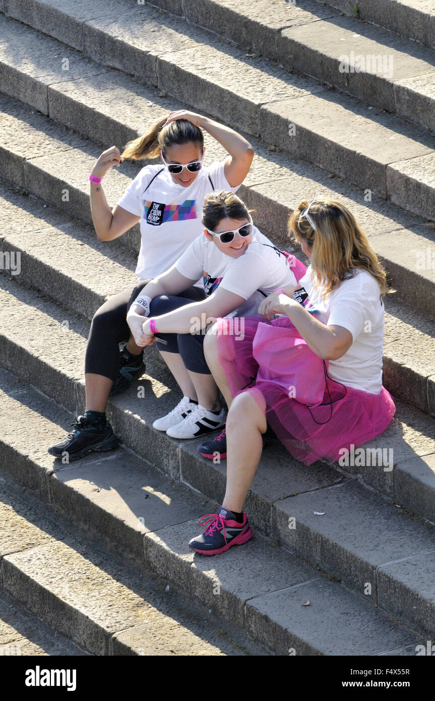 Color Run Festival in Barcelona Stock Photo - Alamy