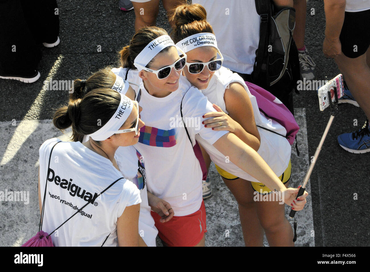 Color Run Festival in Barcelona Stock Photo - Alamy