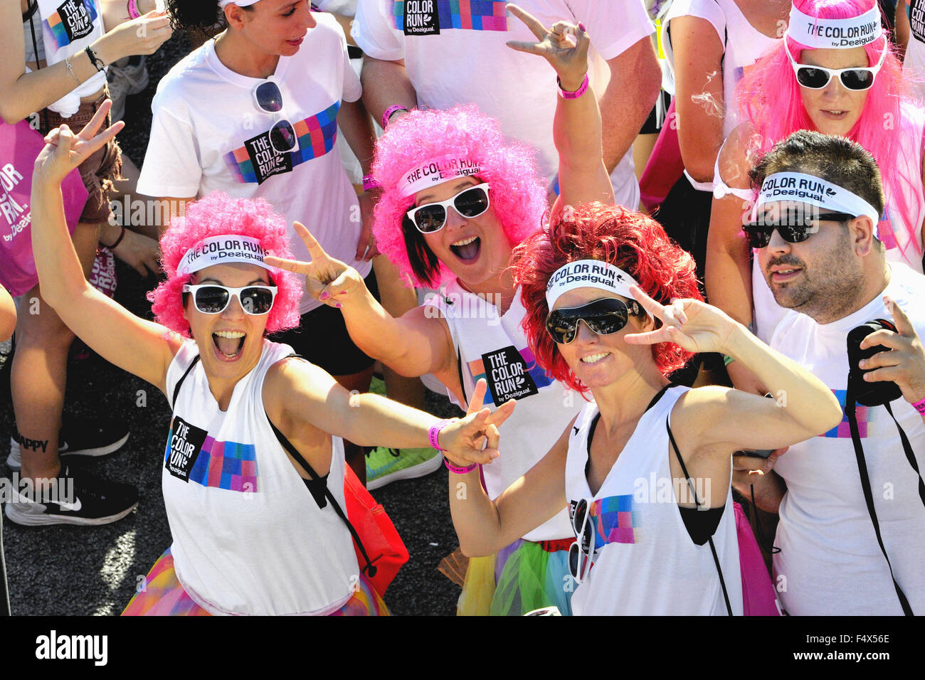 Color Run Festival in Barcelona Stock Photo - Alamy