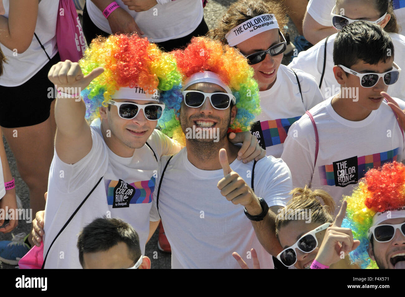 Color Run Festival in Barcelona Stock Photo - Alamy