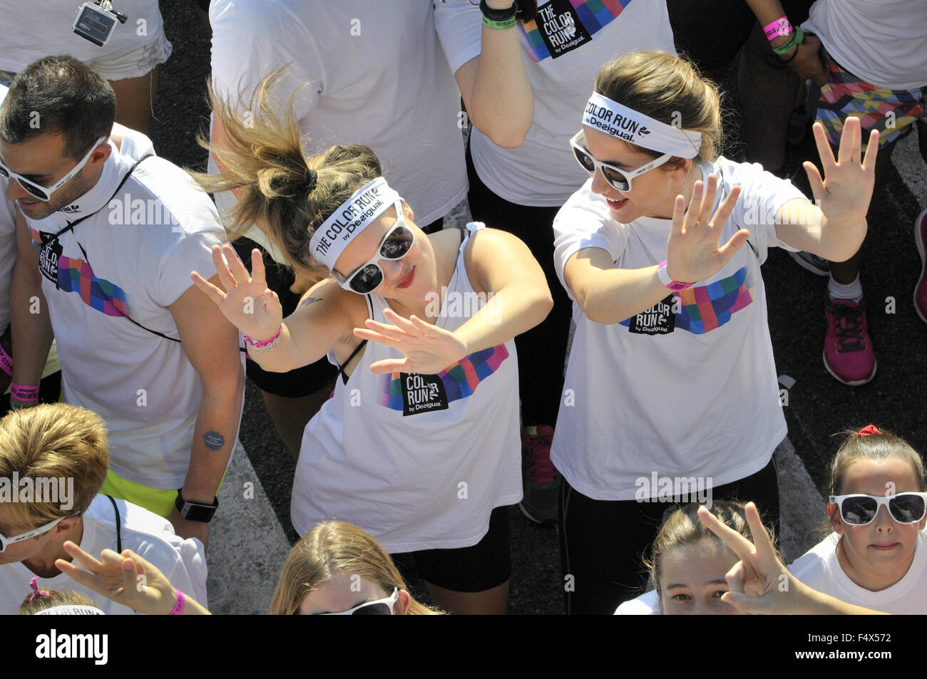 Color Run Festival in Barcelona Stock Photo - Alamy