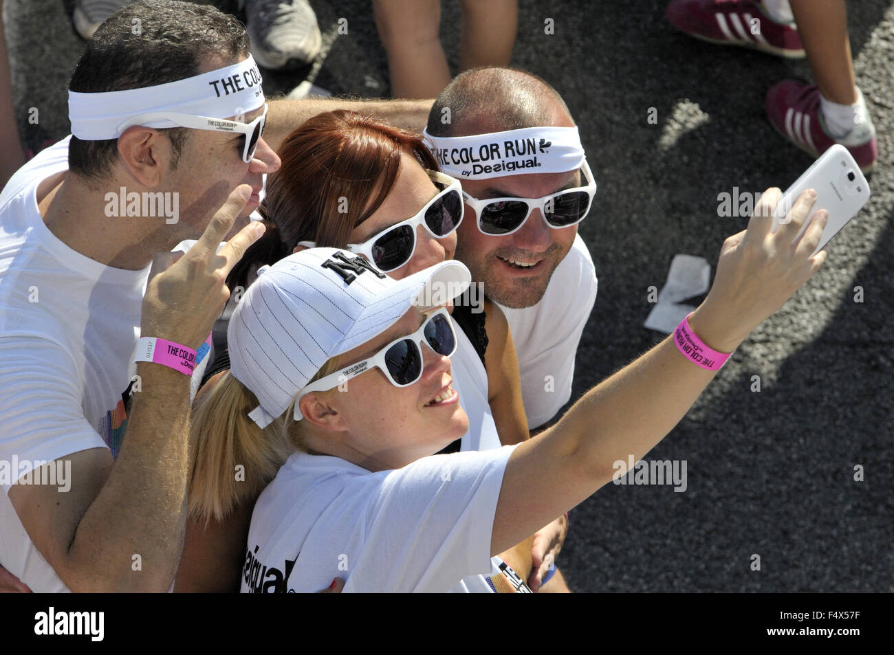 Color Run Festival in Barcelona Stock Photo - Alamy