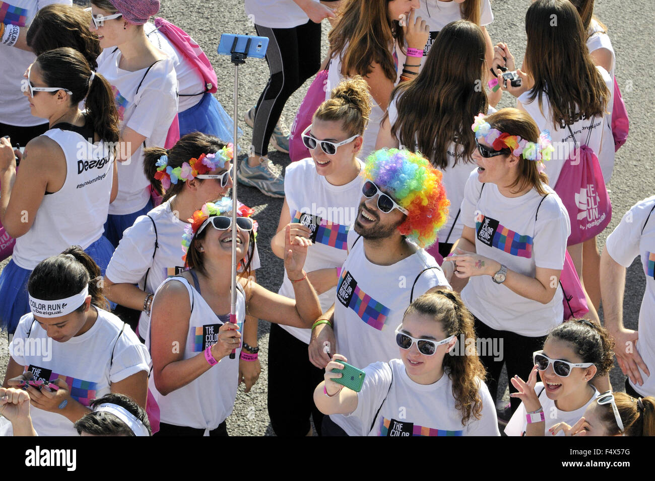 Color Run Festival in Barcelona Stock Photo - Alamy