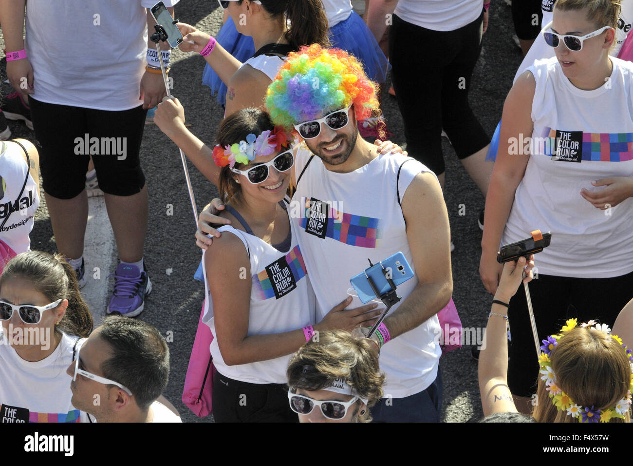 Color Run Festival in Barcelona Stock Photo - Alamy