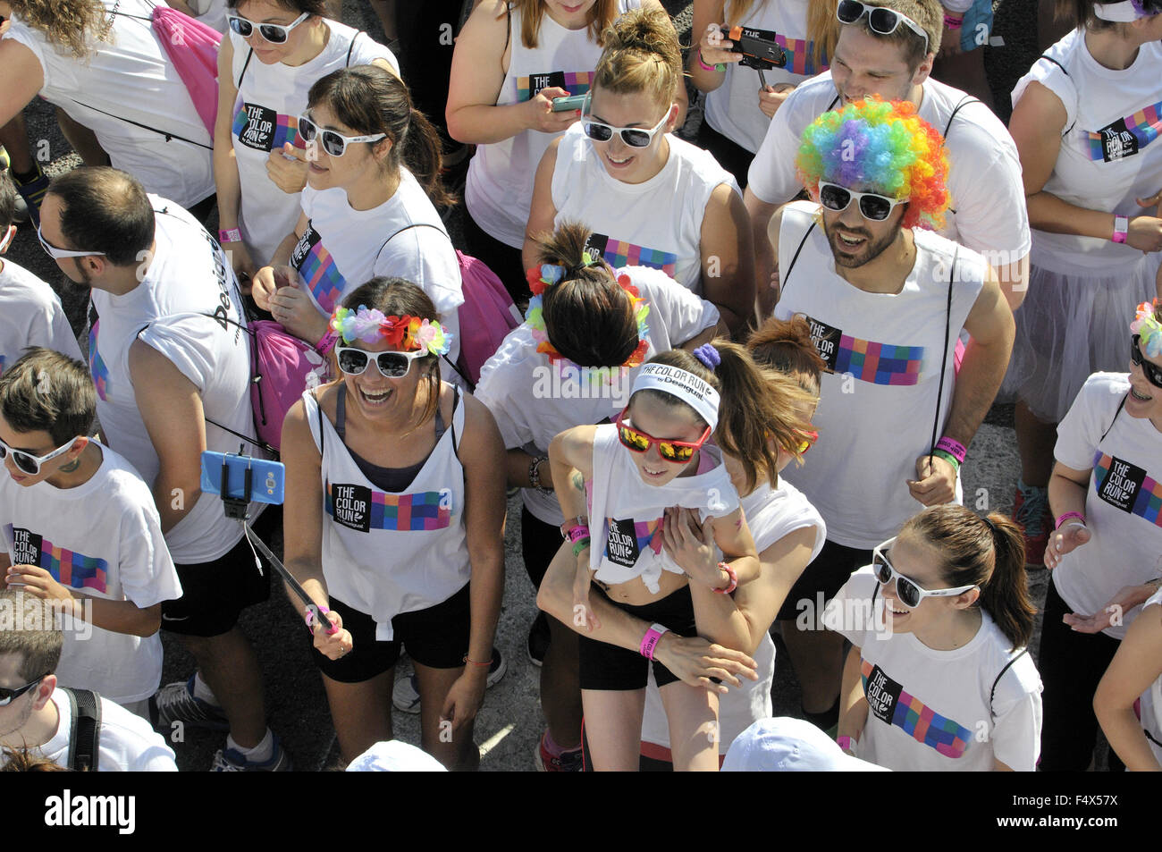 Color Run Festival in Barcelona Stock Photo - Alamy