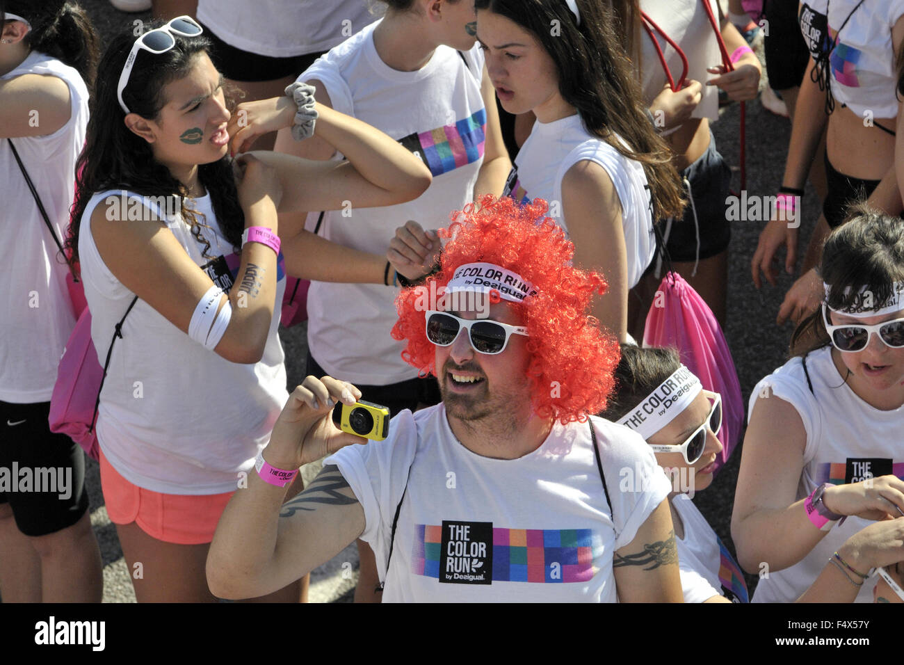 Color Run Festival in Barcelona Stock Photo - Alamy
