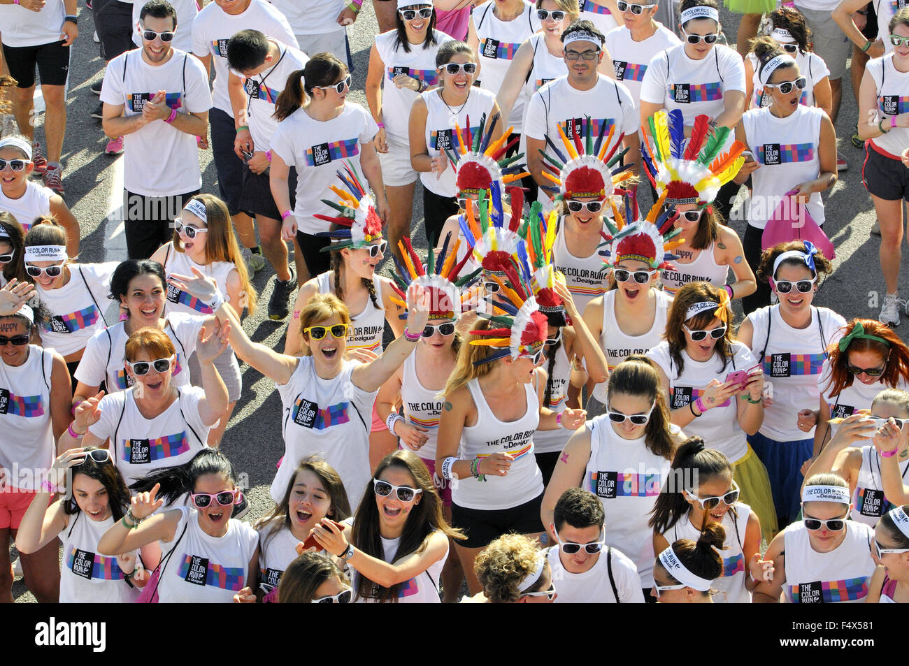 Color Run Festival in Barcelona Stock Photo - Alamy