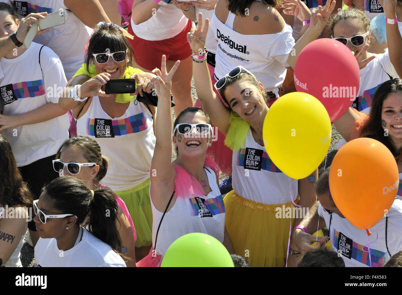 Color Run Festival in Barcelona Stock Photo - Alamy