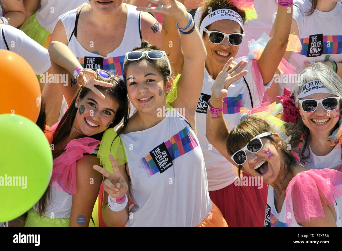 Color Run Festival in Barcelona Stock Photo - Alamy