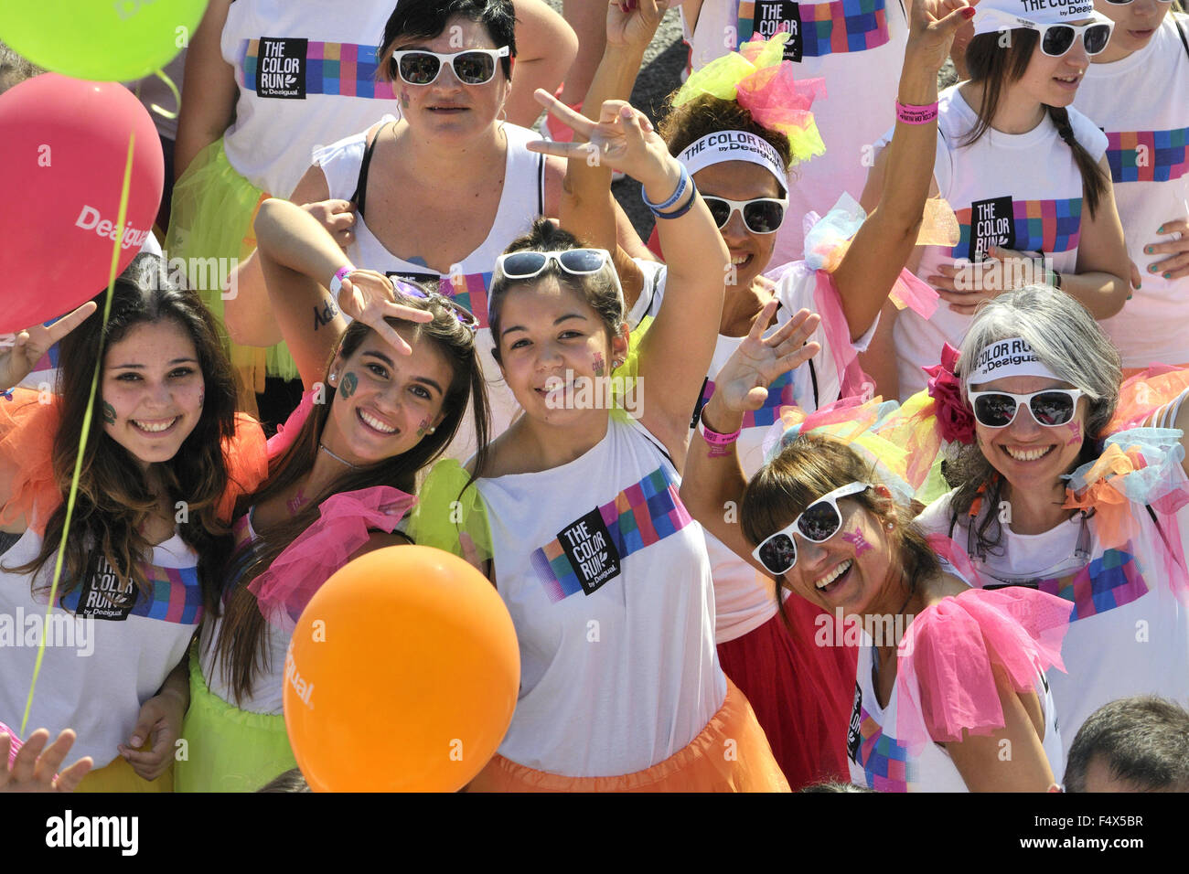 Color Run Festival in Barcelona Stock Photo - Alamy