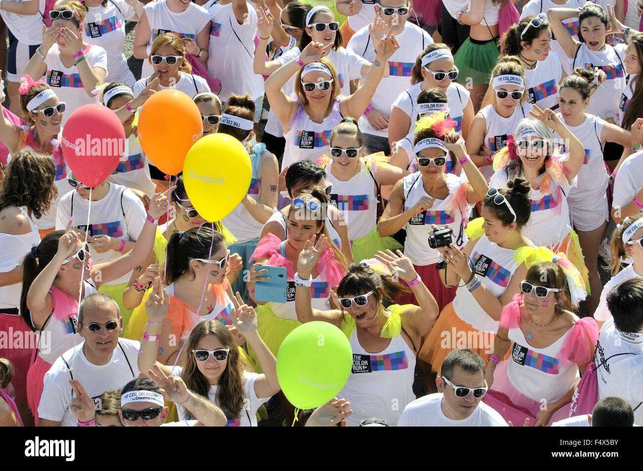 Color Run Festival in Barcelona Stock Photo - Alamy