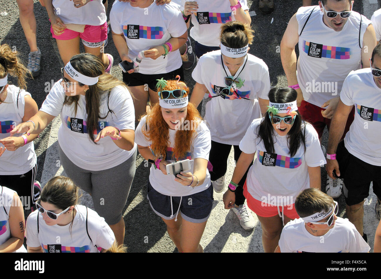 Color Run Festival in Barcelona Stock Photo - Alamy