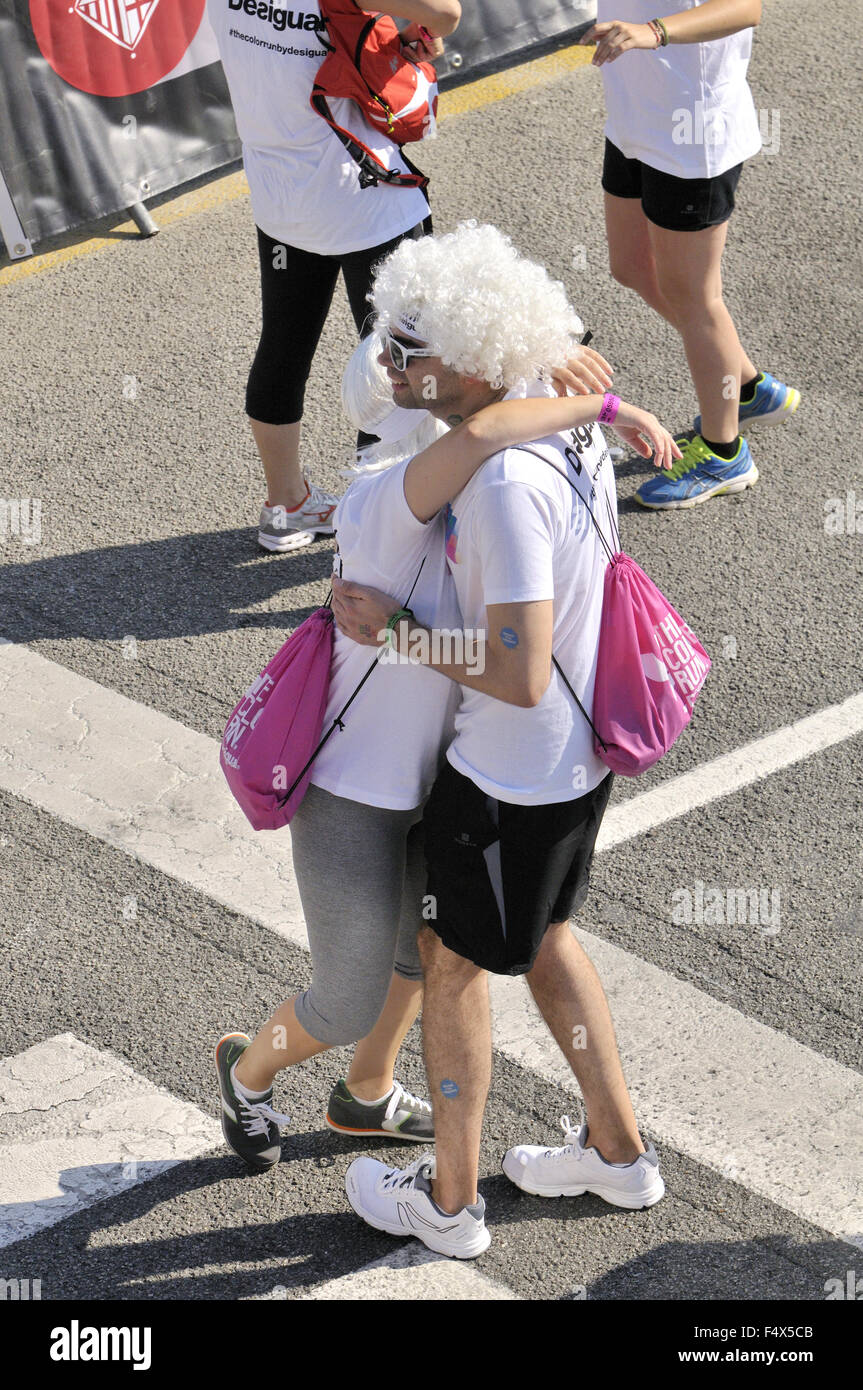 Color Run Festival in Barcelona Stock Photo - Alamy